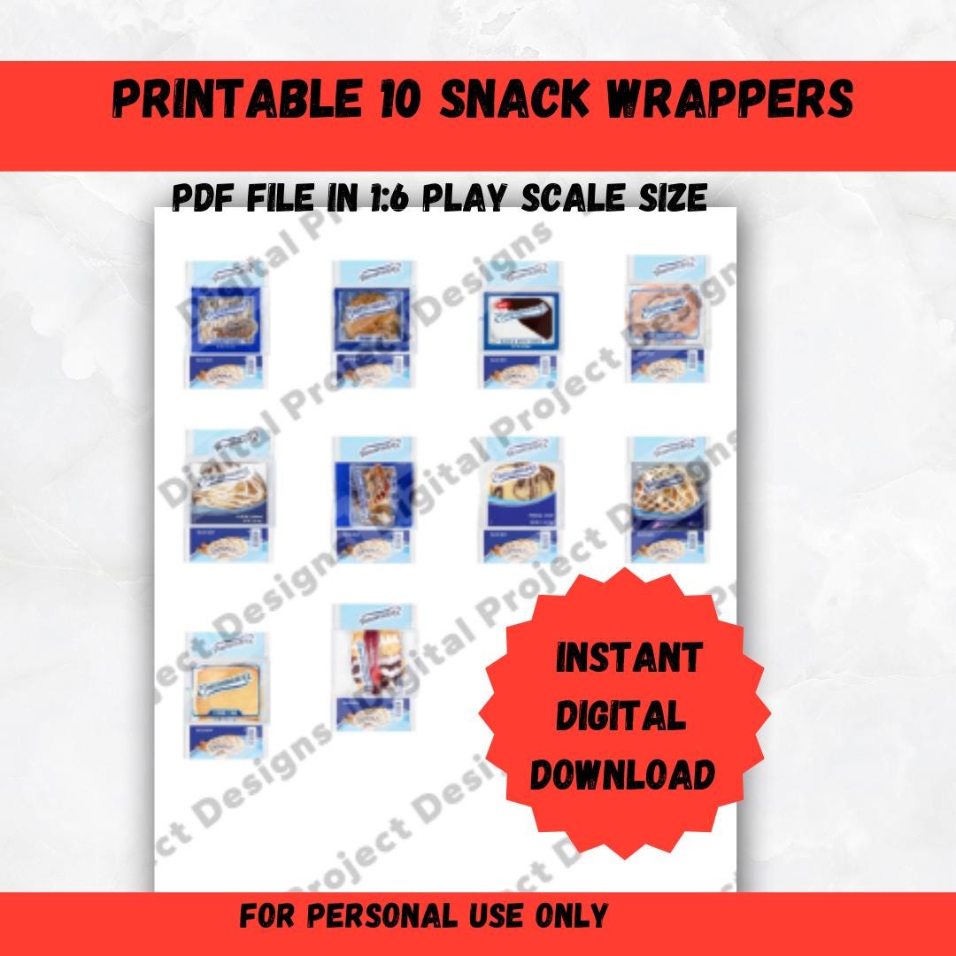 Miniature Snack Cakes Printable Holiday Digital File Mini Dollhouse ...