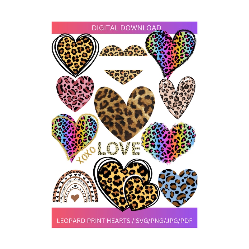 Leopard Heart Svg - Etsy