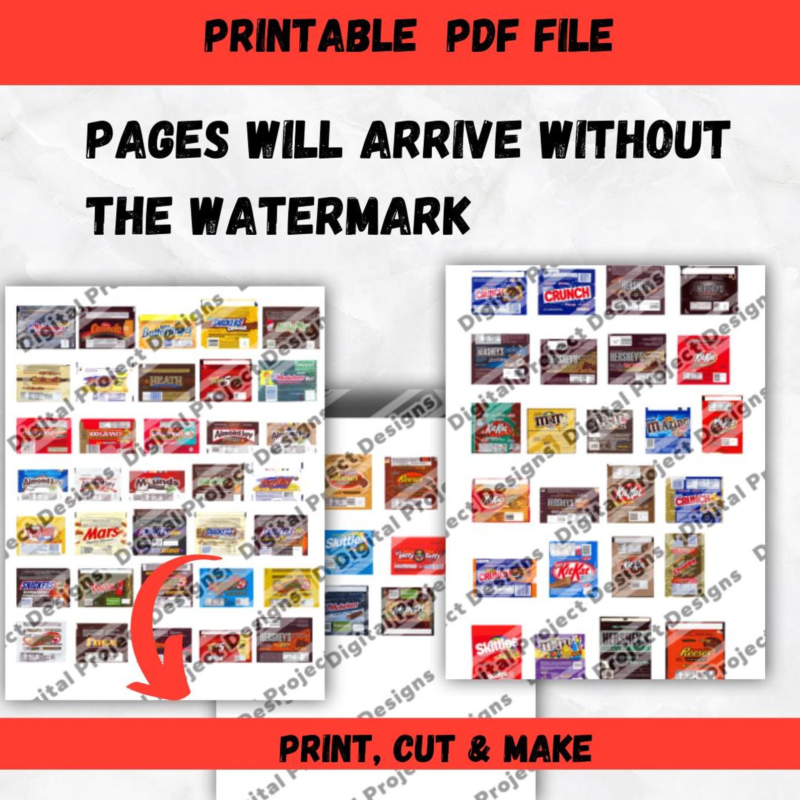 Miniature Candy Bars Printable Holiday Digital File Mini Dollhouse ...