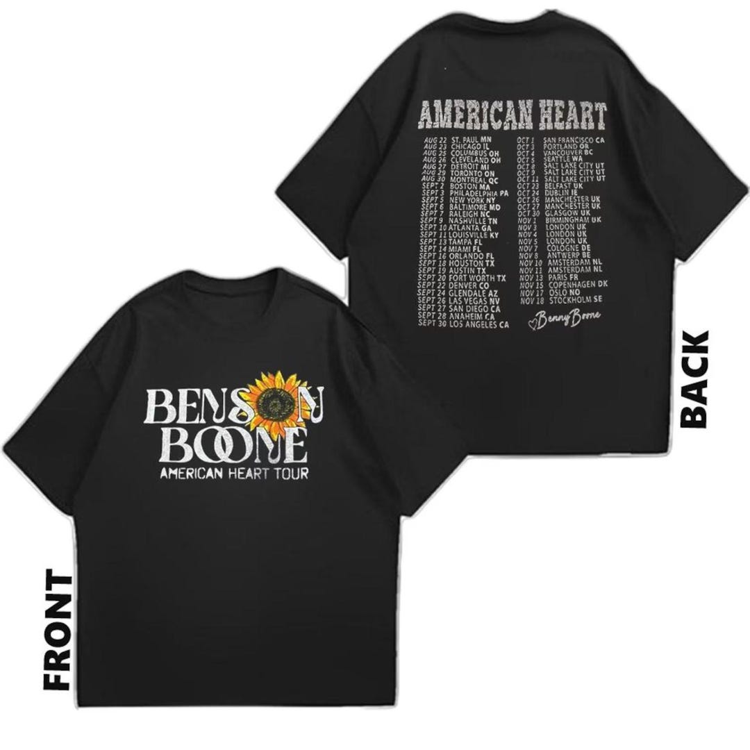 Benson Boone American Heart Tour 2025 Merch T-shirt - Etsy