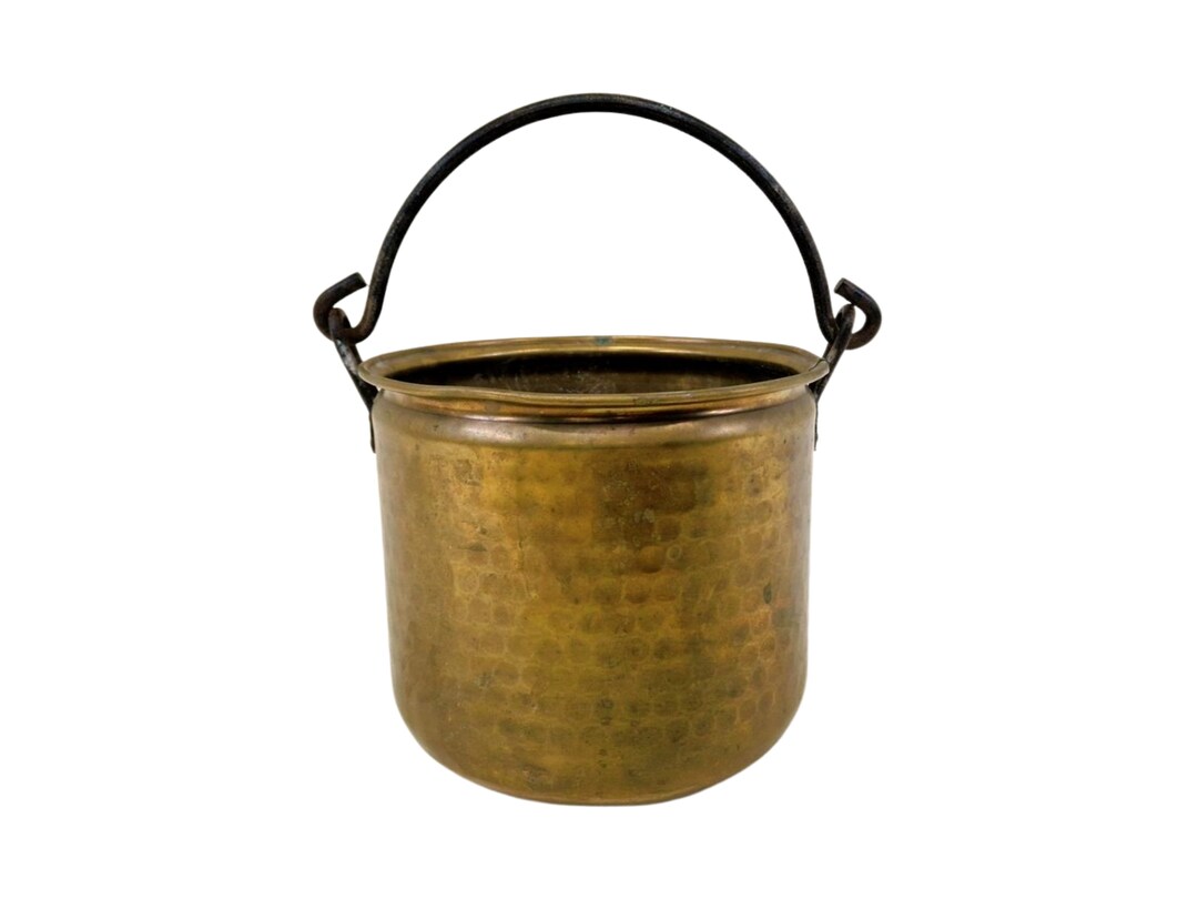 Antique 18th Century Copper Bucket Hammered Kettle With Beautiful ...