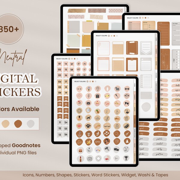 Neutral Stickers - Etsy