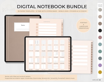 Digital Notebook for Goodnotes Notability, Student Digital Notes ...