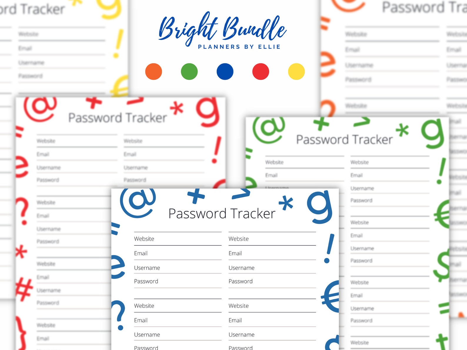Password Trackers | Planner | Printable | Journal | Password Log ...