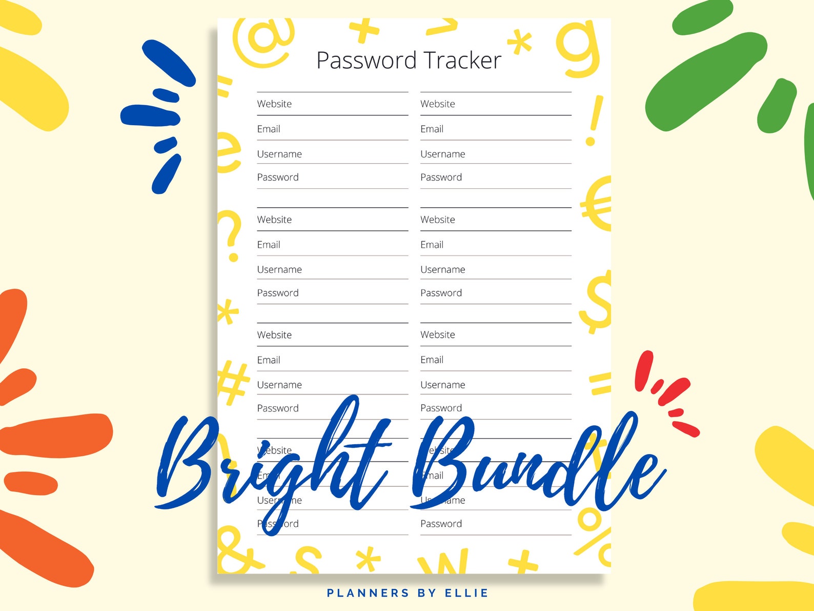 Password Trackers | Planner | Printable | Journal | Password Log ...