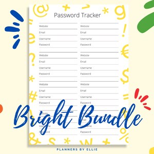 Password Trackers | Planner | Printable | Journal | Password Log ...