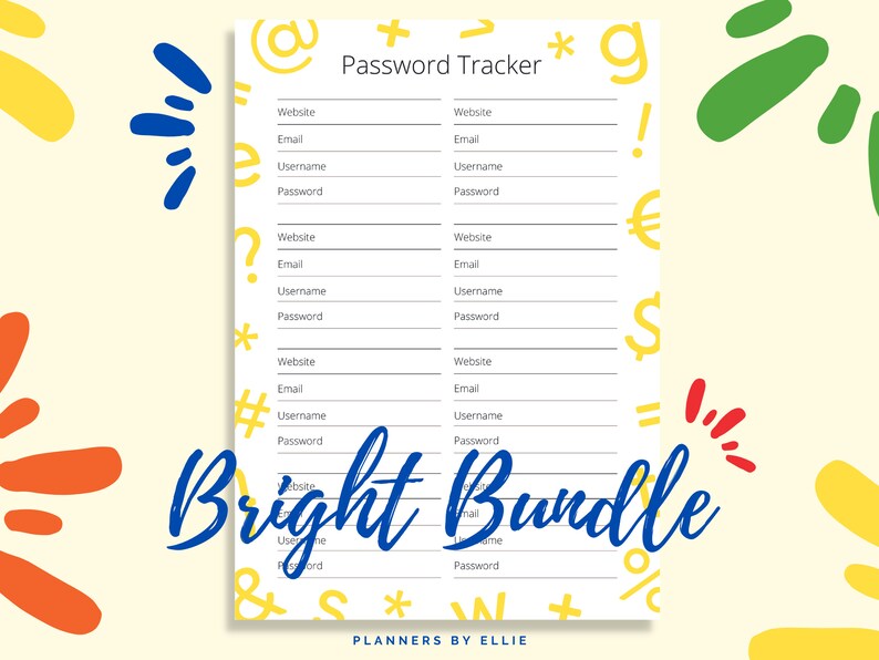 Password Trackers | Planner | Printable | Journal | Password Log ...