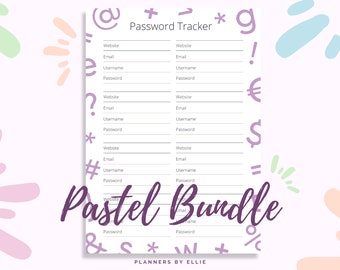 Password Trackers | Planner | Printable | Journal | Password Log | Instant Download | Organiser ...