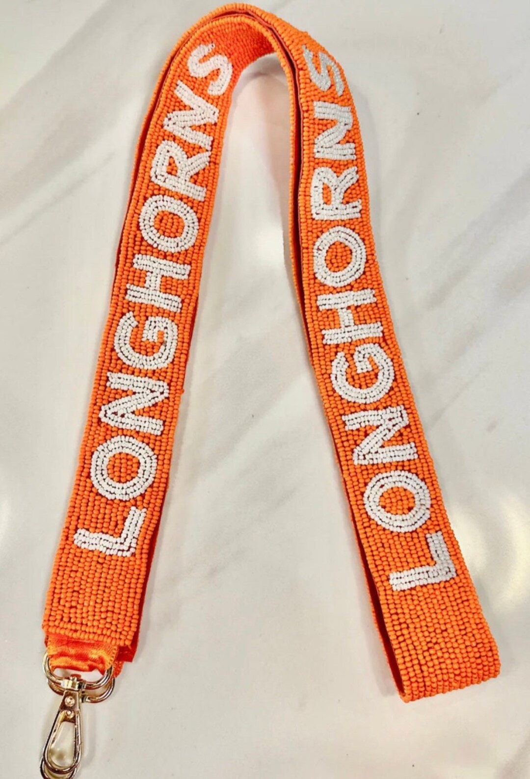 Hookem Beaded Bag Strap, UT Austin Bag Strap, Texas Longhorn Bag Strap ...