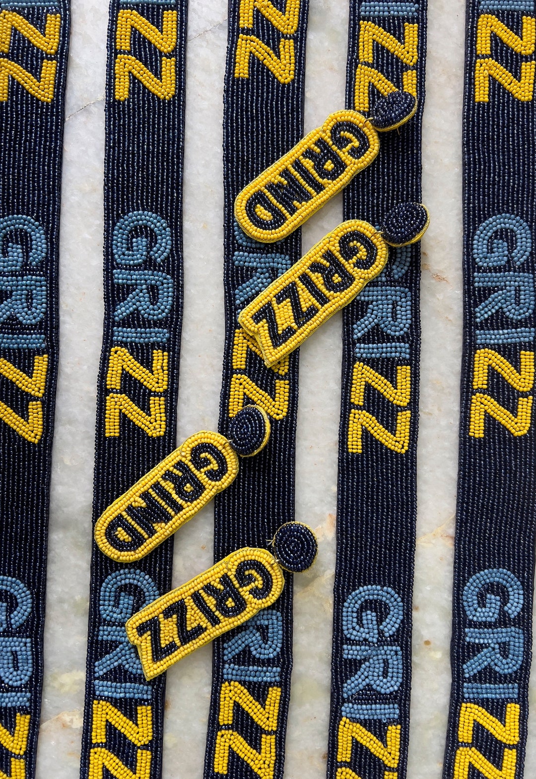 Grizz Beaded Strap, Grizz Earring, College Purse Strap,gameday Purse ...