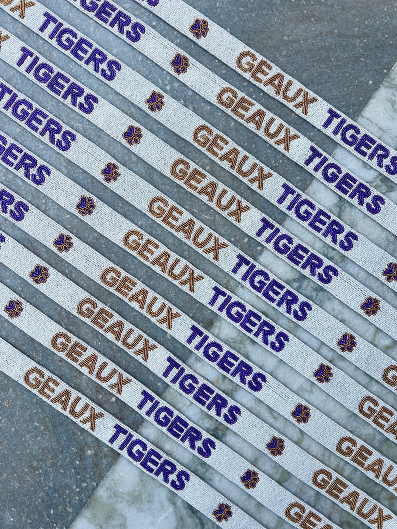 Geaux Tiger Beaded Strap College Purse Straps Gameday - Etsy