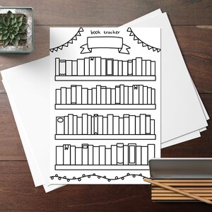 Book Tracker Printable, Reading Tracker Printable, Bookshelf Reading ...