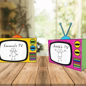 Printable TV, Instant Download, Coloring 3D TV Paper, for Kids ...