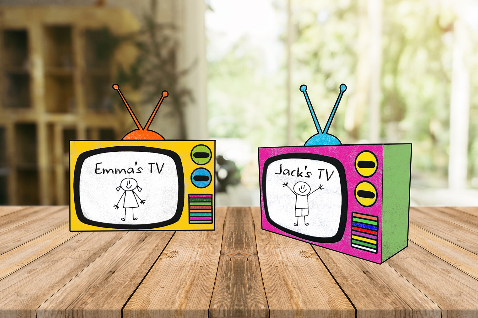 Printable TV, Instant Download, Coloring 3D TV Paper, for Kids ...