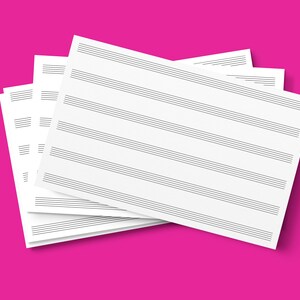 Printable Horizontal Sheet Music for Letter/a4 - Blank Horizontal Sheet ...