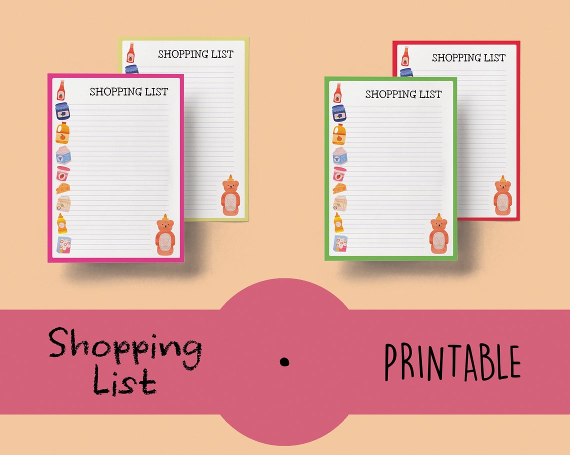 Simple Grocery List Printable Food List Shopping List - Etsy
