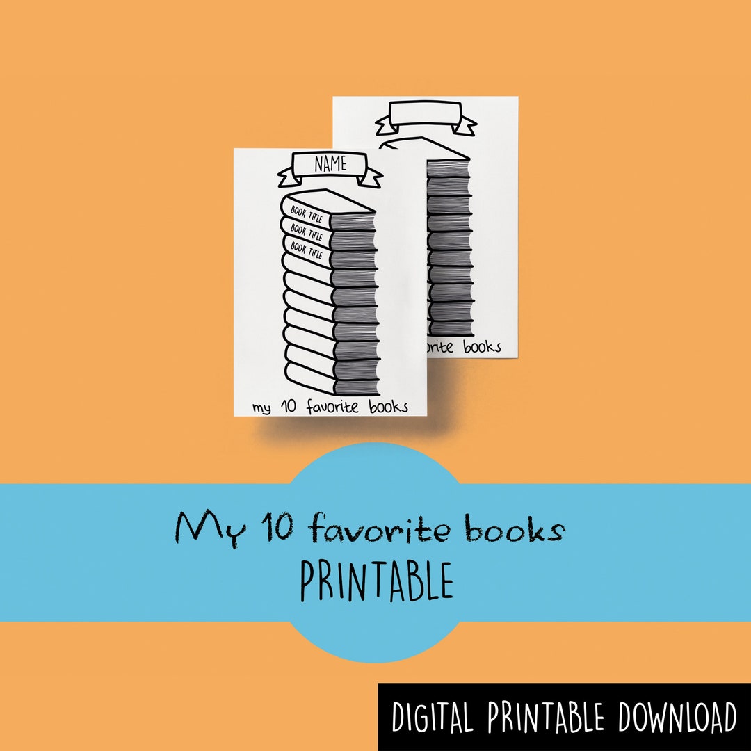 My 10 Favorite Books, Printable Book Tracker, Reading Tracker, Book ...