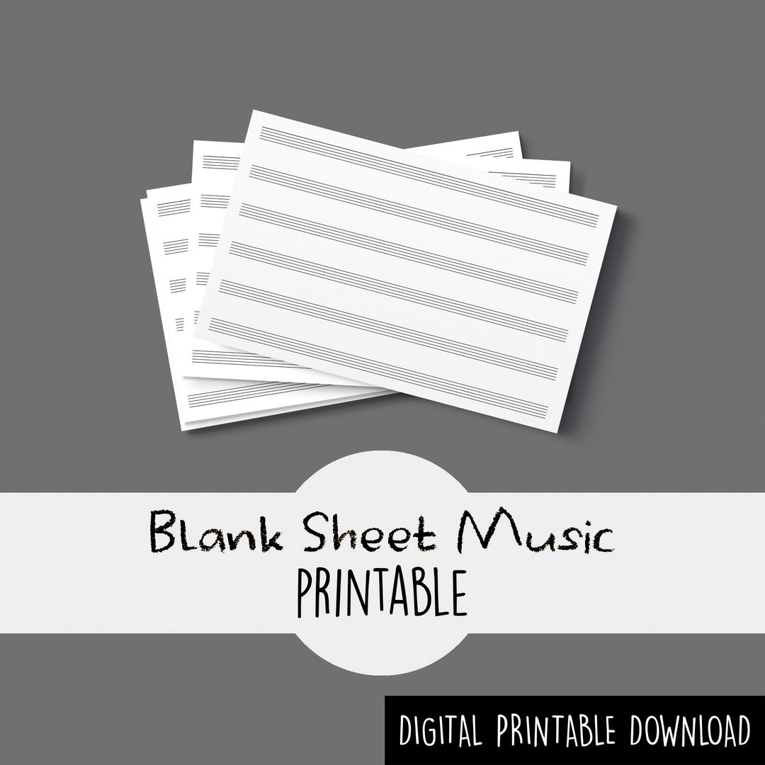 Printable Horizontal Sheet Music for Letter/a4 - Blank Horizontal Sheet ...