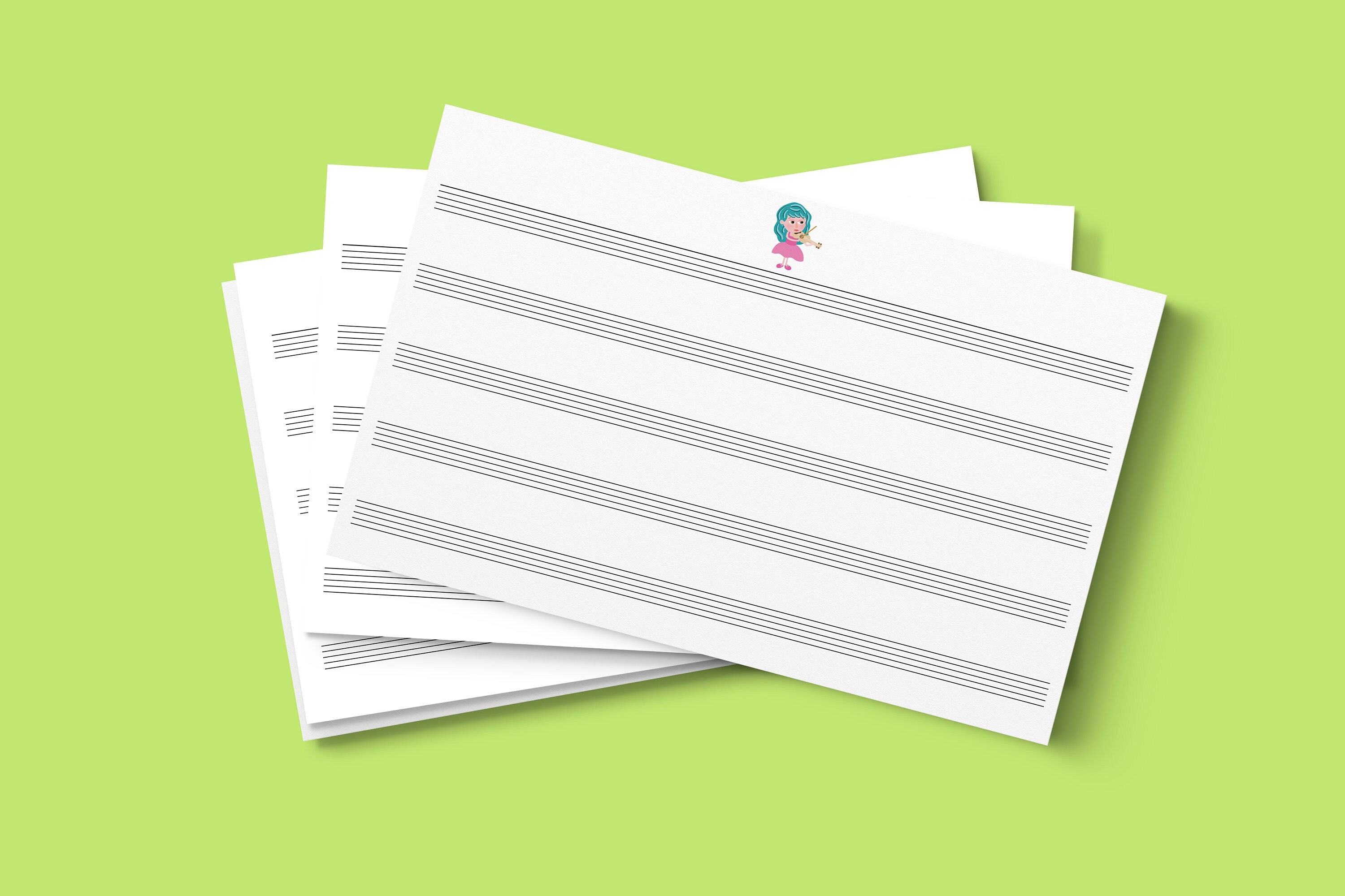 Landscape Printable Sheet Music for Letter/a4. Blank Sheet Music ...