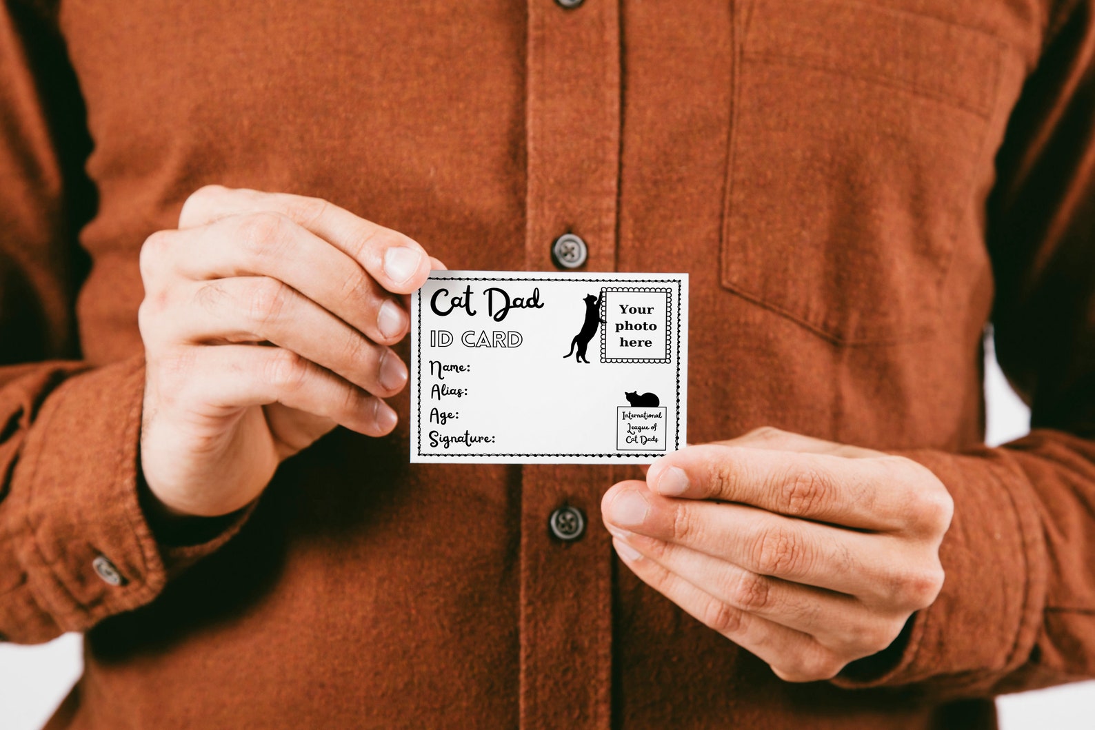 Printable Cat Dad ID Card - Etsy