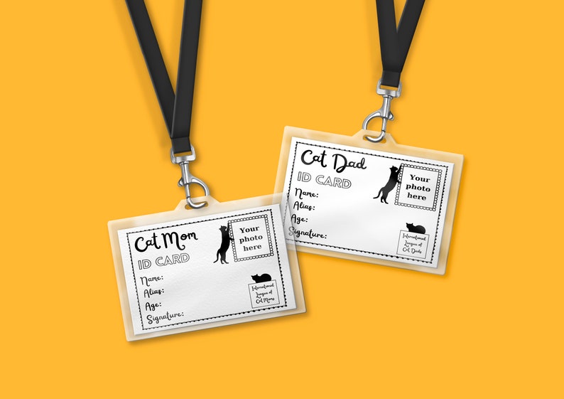 Printable Cat Mom ID Card - Etsy