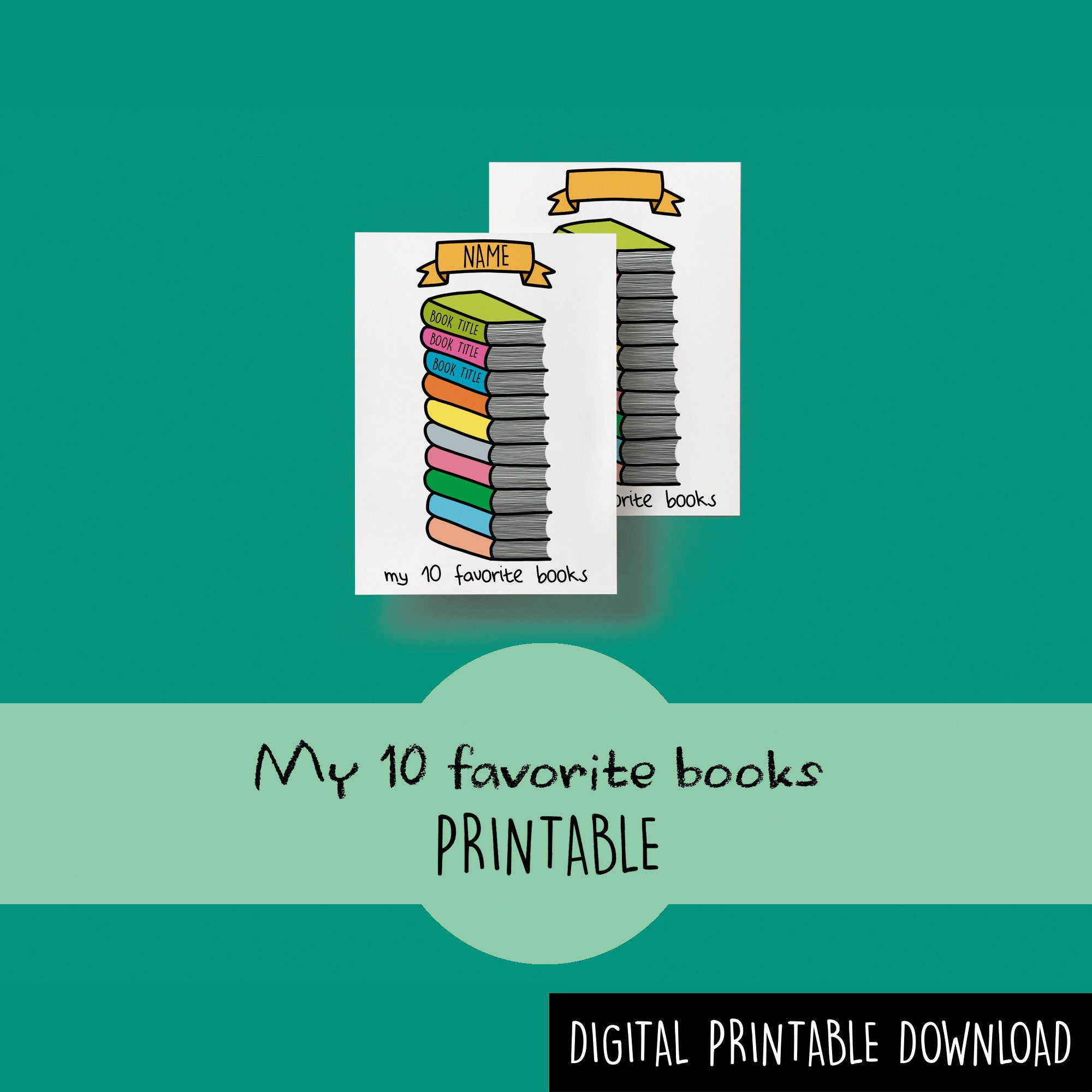 My 10 Favorite Books, Printable Book Tracker, Reading Tracker, Book ...