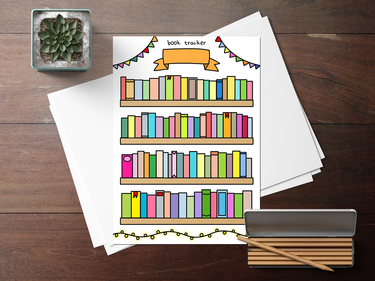 Book Tracker Printable, Reading Tracker Printable, Bookshelf Reading ...