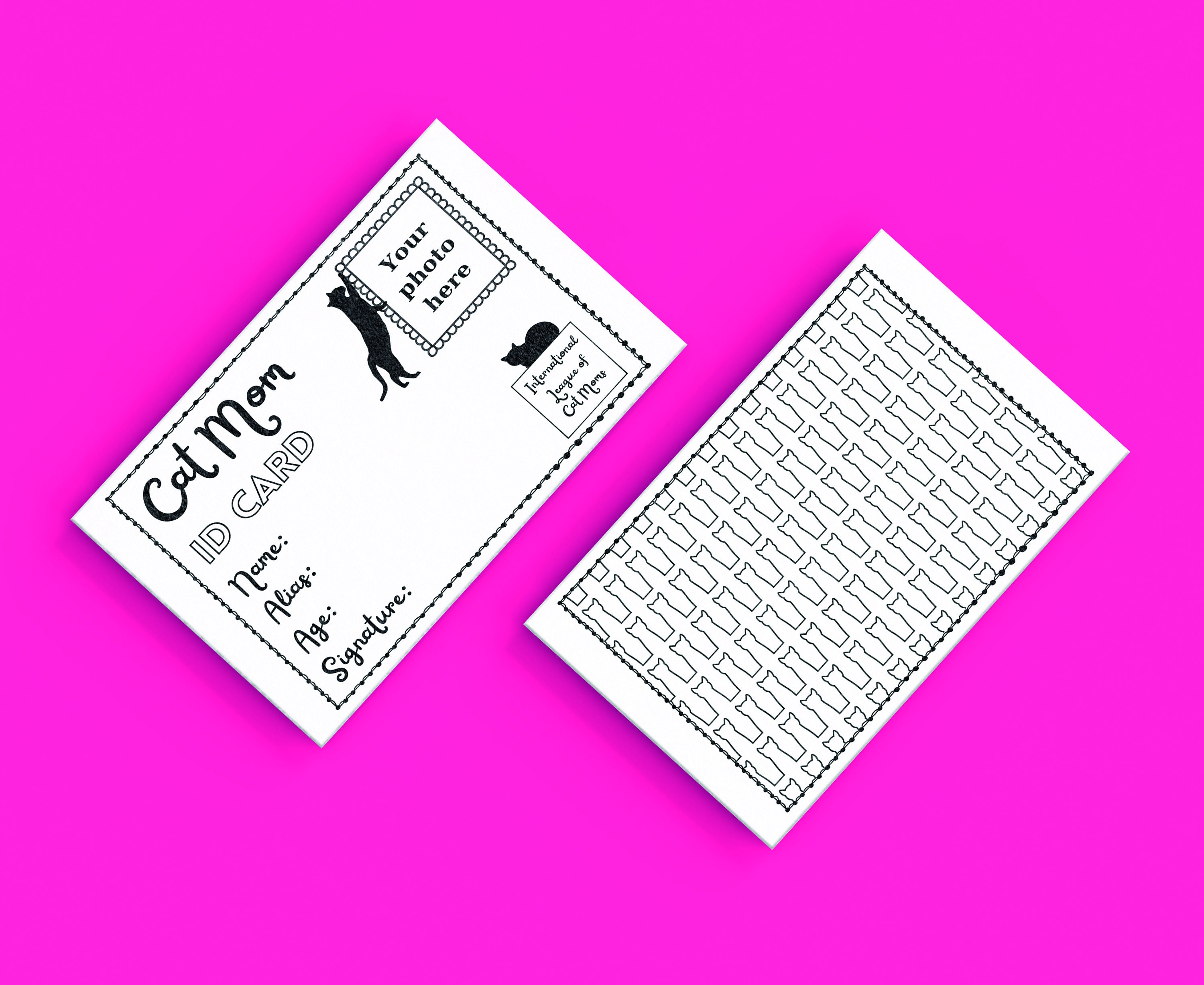 Printable Cat Mom ID Card - Etsy