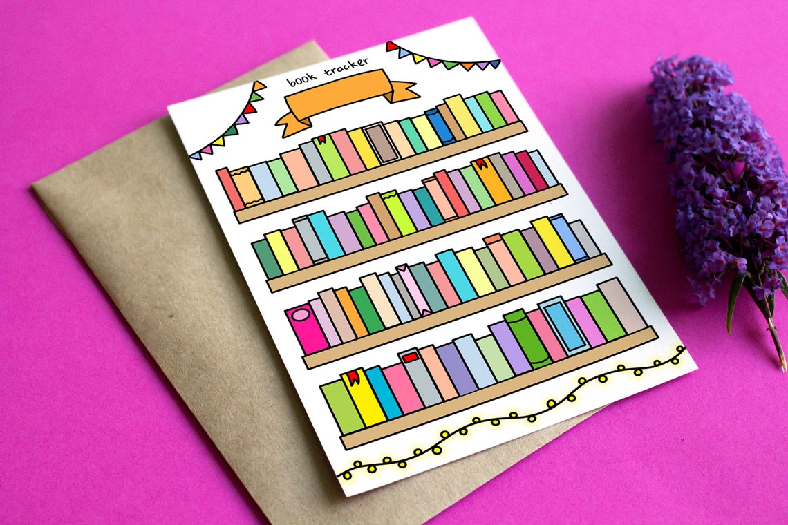Book Tracker Printable, Reading Tracker Printable, Bookshelf Reading ...