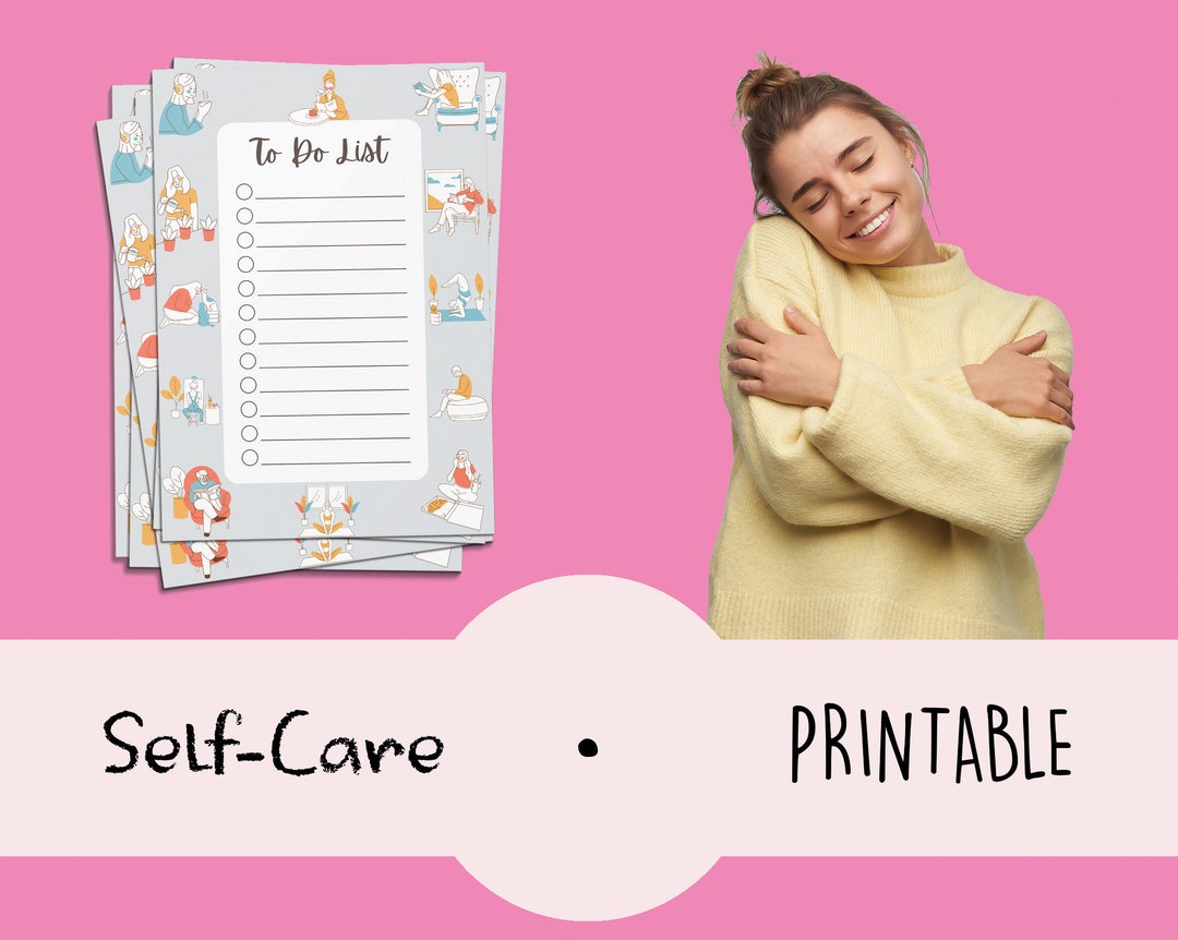 To Do List Self Care Planner Printable Note Paper - Etsy
