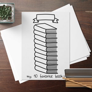 My 10 Favorite Books, Printable Book Tracker, Reading Tracker, Book ...