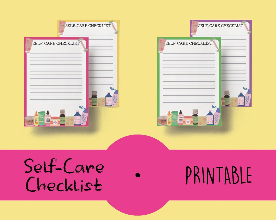 Printable Self Care Checklist Selfcare Journal Tracker - Etsy
