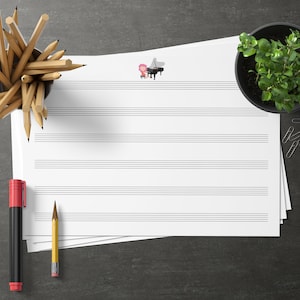 Landscape Printable Sheet Music for Letter/a4. Blank Sheet Music ...