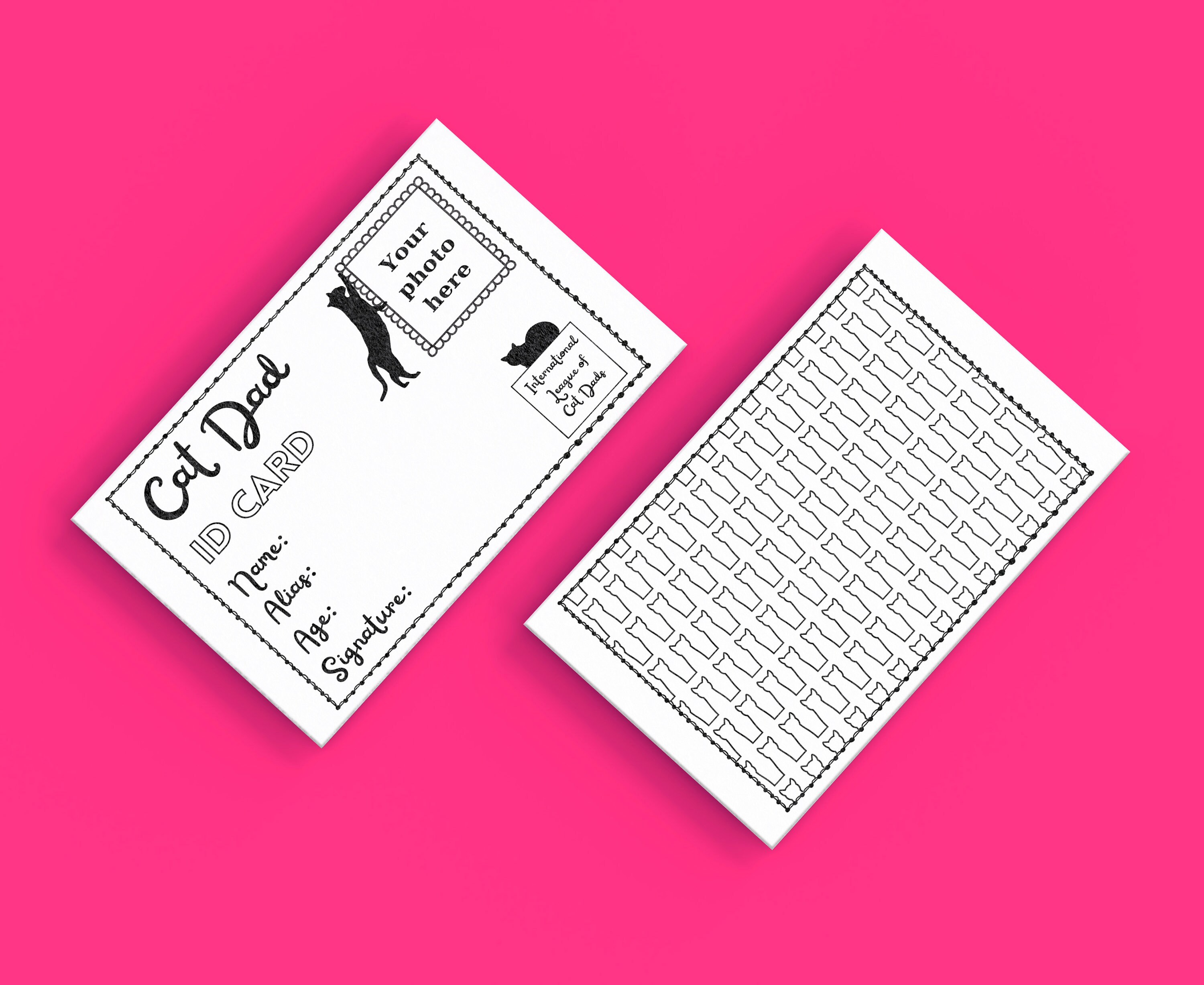 Printable Cat Dad ID Card - Etsy