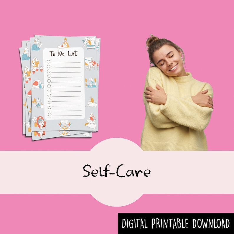 To Do List | Self Care Planner | Printable Note Paper | Instant ...