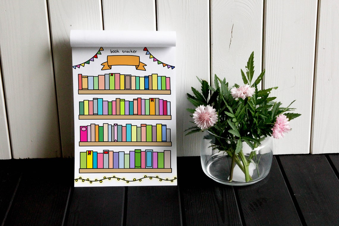 Book Tracker Printable, Reading Tracker Printable, Bookshelf Reading ...