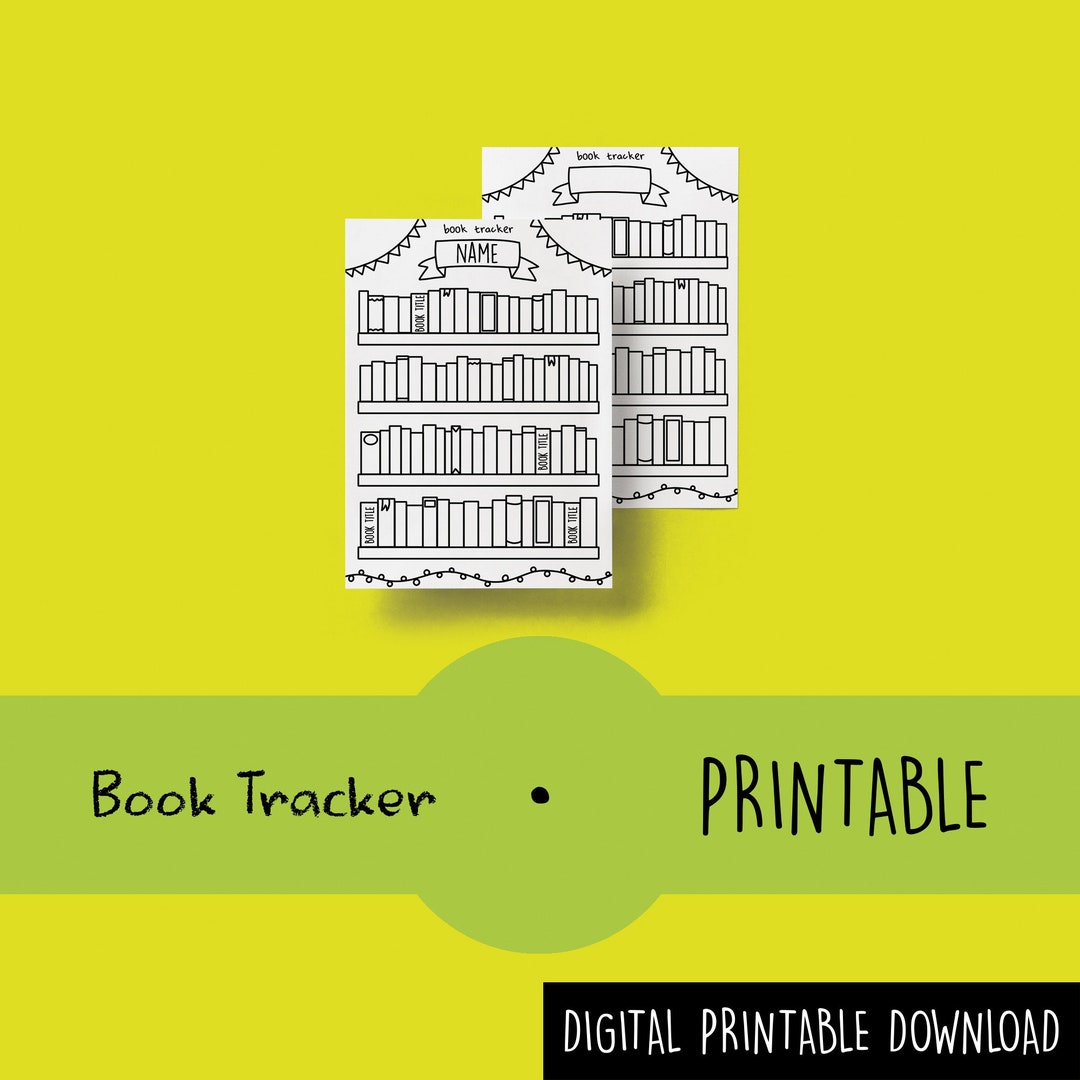 Book Tracker Printable, Reading Tracker Printable, Bookshelf Reading ...