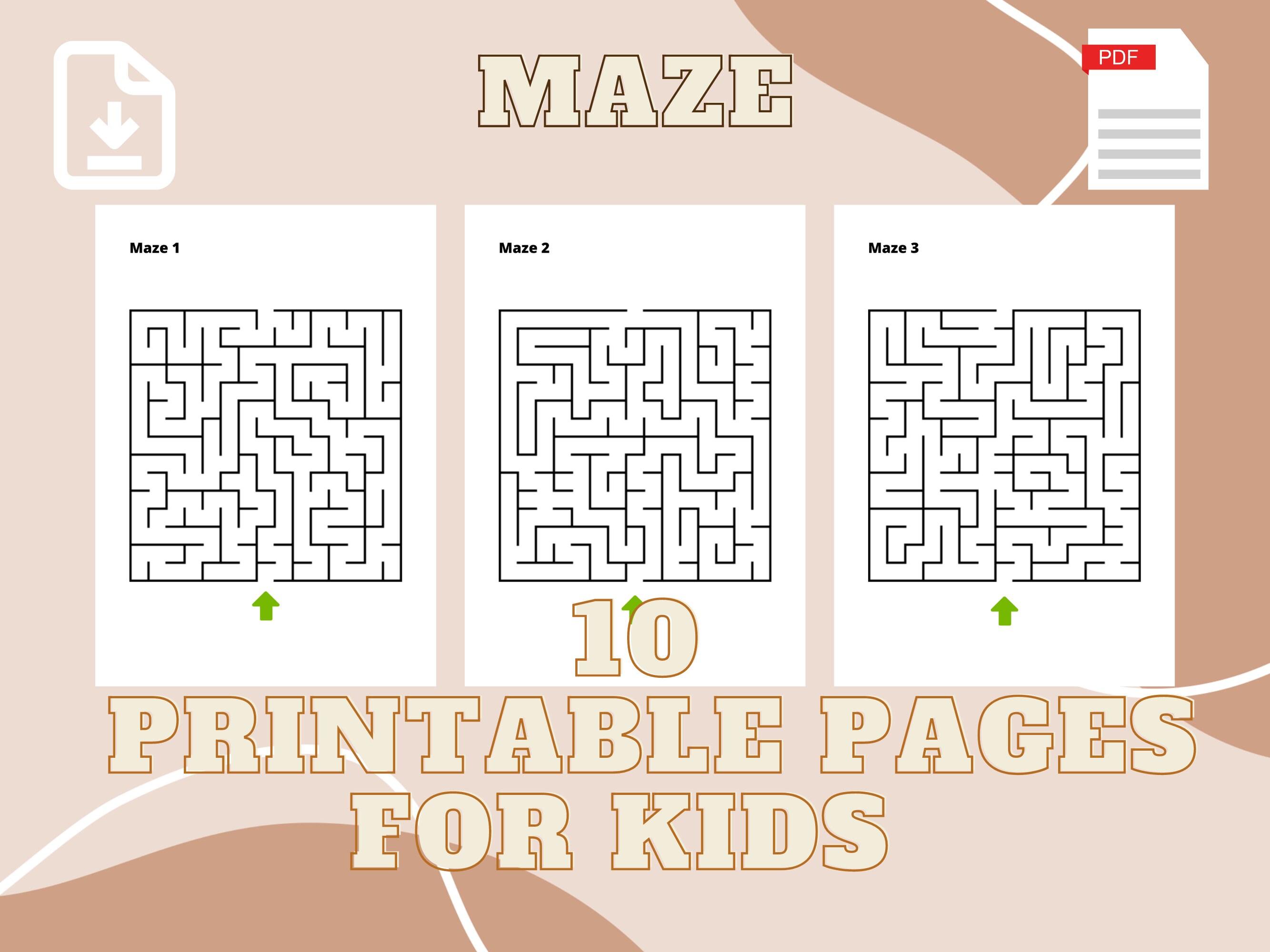 Printable MAZE Challenge Pages for Kids 10 Pages. Printable - Etsy