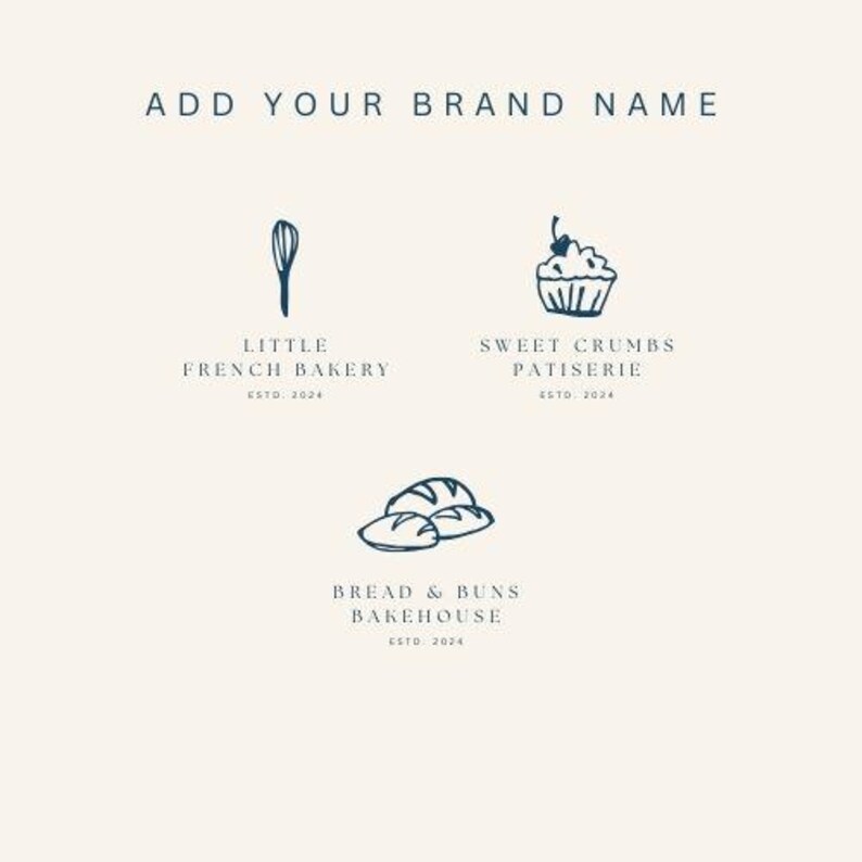 Bakery Logo Template Pack - 6 Customizable Logos, Editable in Canva, 8 ...