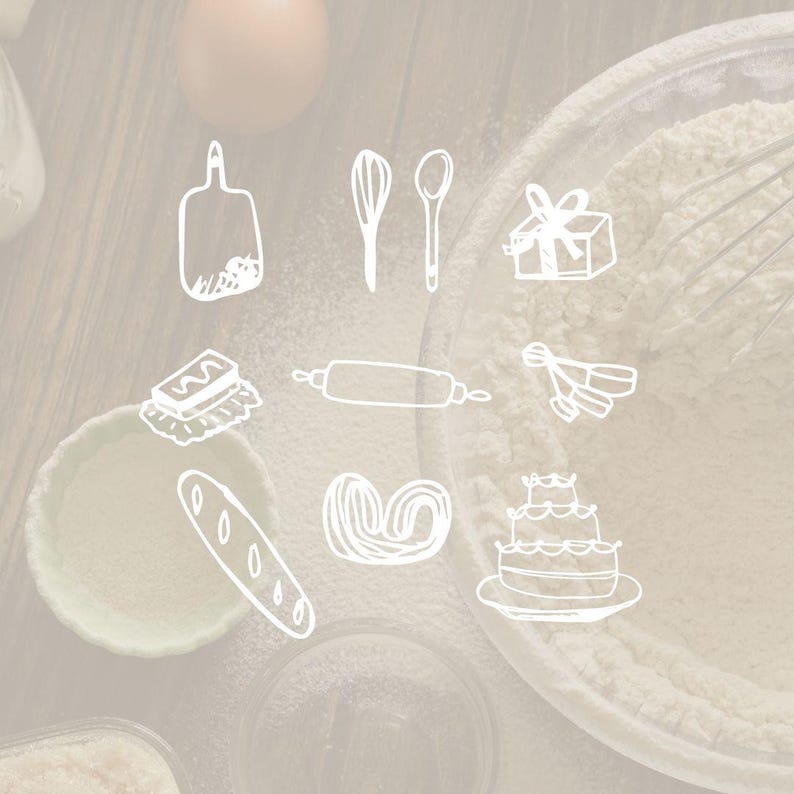 French Bakery Sketchy Illustrations - 70+ Hand-drawn Icons of Bread ...