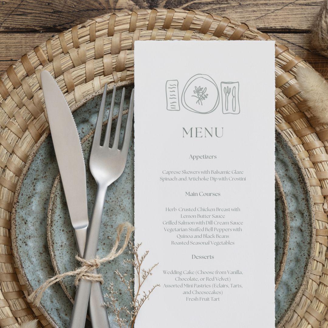 Hand Drawn Dinner Setting Illustration, Table Setting Wedding ...