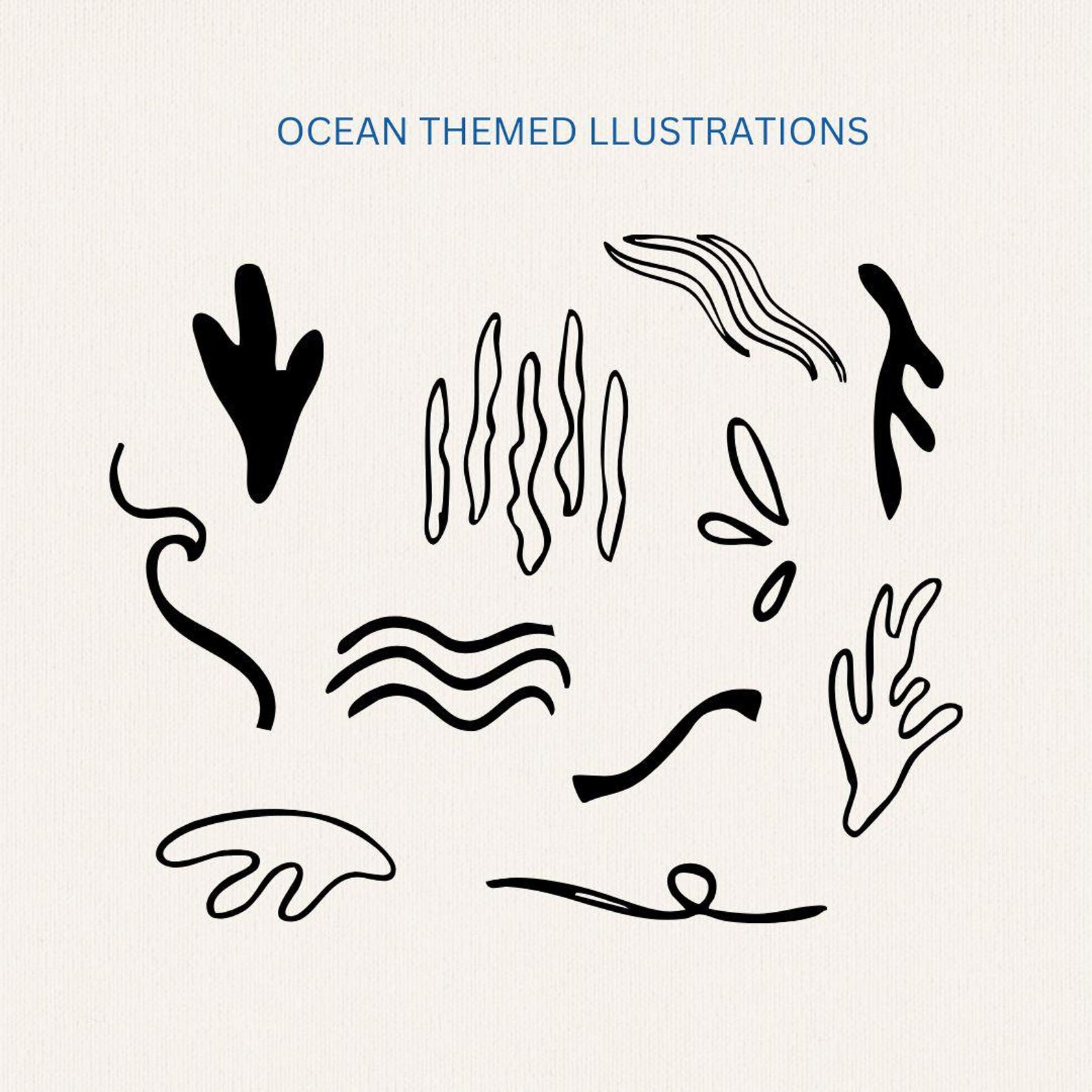 88 Hand-drawn Mediterranean Summerillustrations, Hand Drawn Costal ...