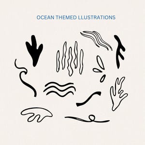 88 Hand-drawn Mediterranean Summerillustrations, Hand Drawn Costal ...