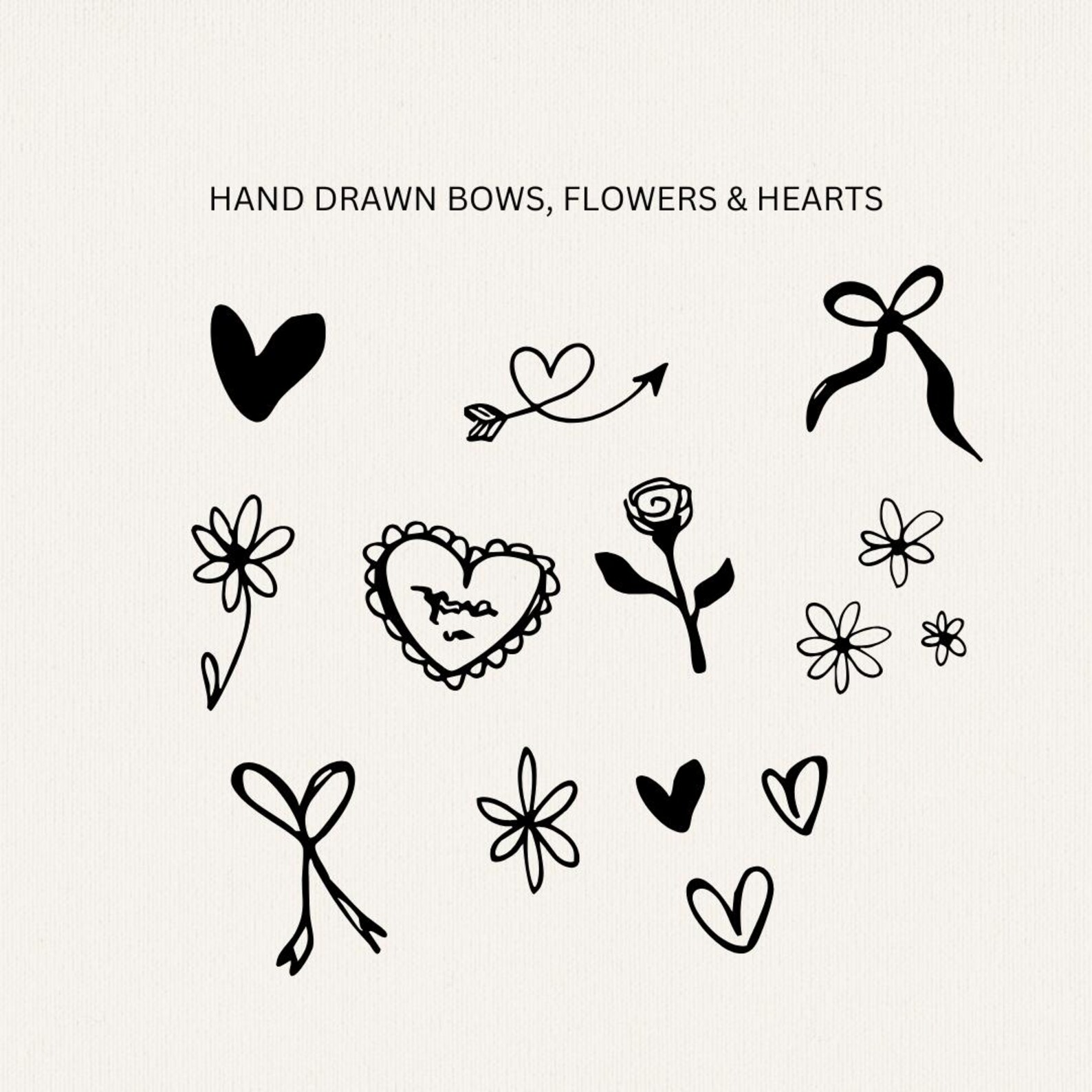 Hand Drawn Valentines Day Icon Collection, Sketchy Love Clipart PNG ...
