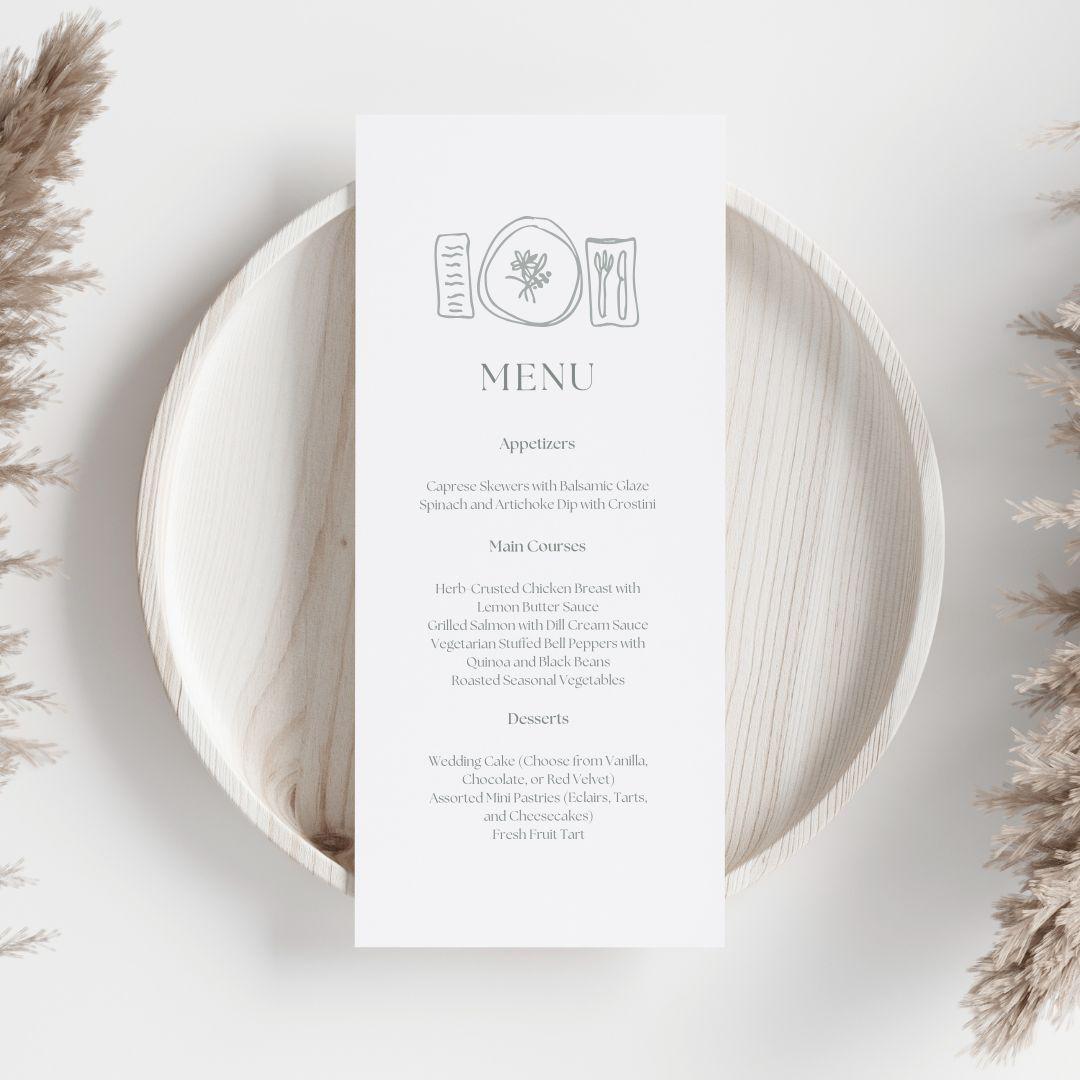 Hand Drawn Dinner Setting Illustration, Table Setting Wedding ...