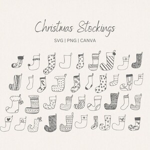 Hand Drawn Christmas Stockings - 38 Stocking Clipart Christmas Cards ...