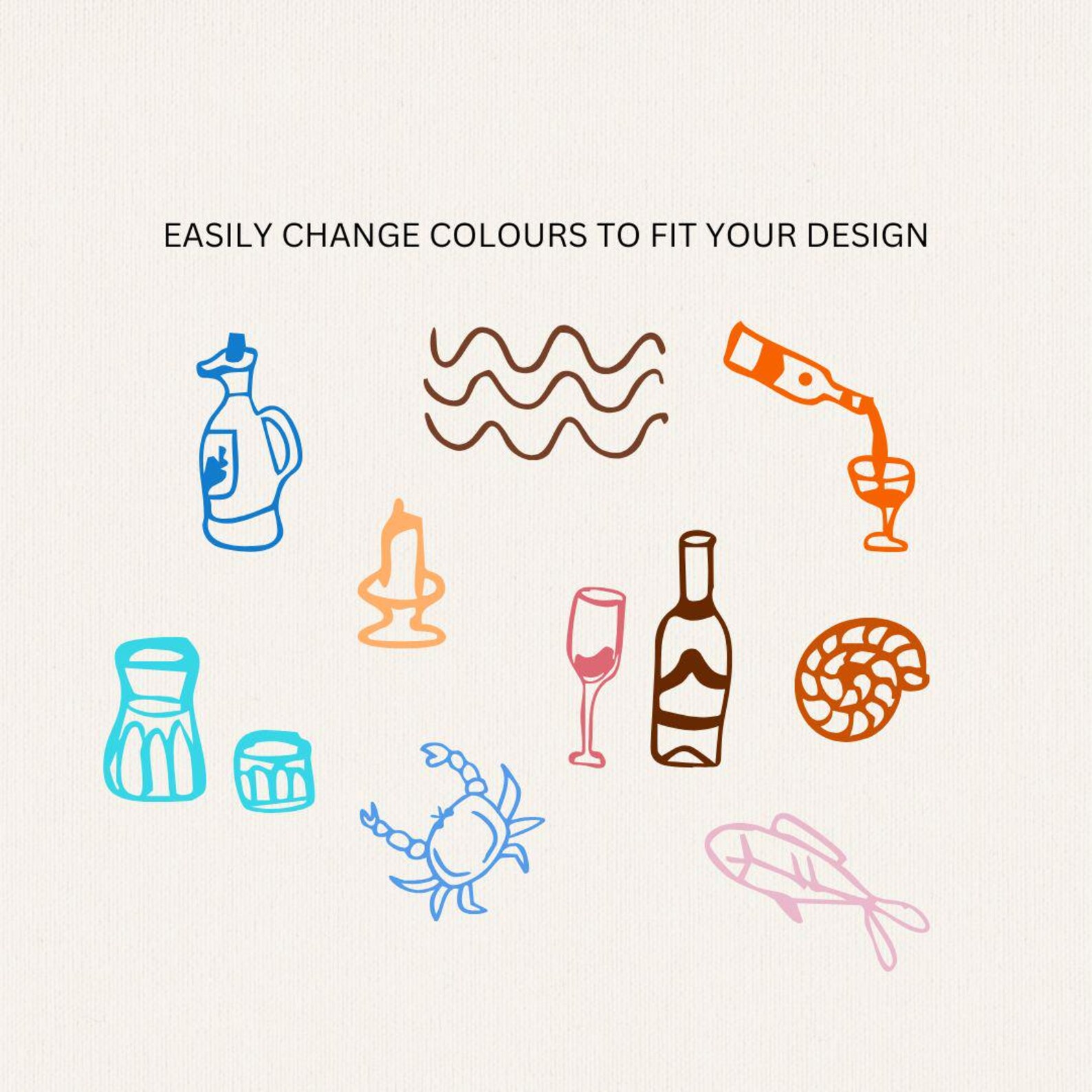 Hand Drawn Seafood Restaurant Icon Bundle, Sketch Style Menu ...