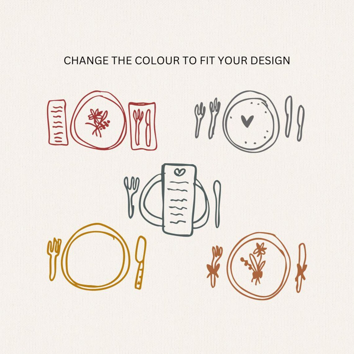 Hand Drawn Dinner Setting Illustration, Table Setting Wedding ...