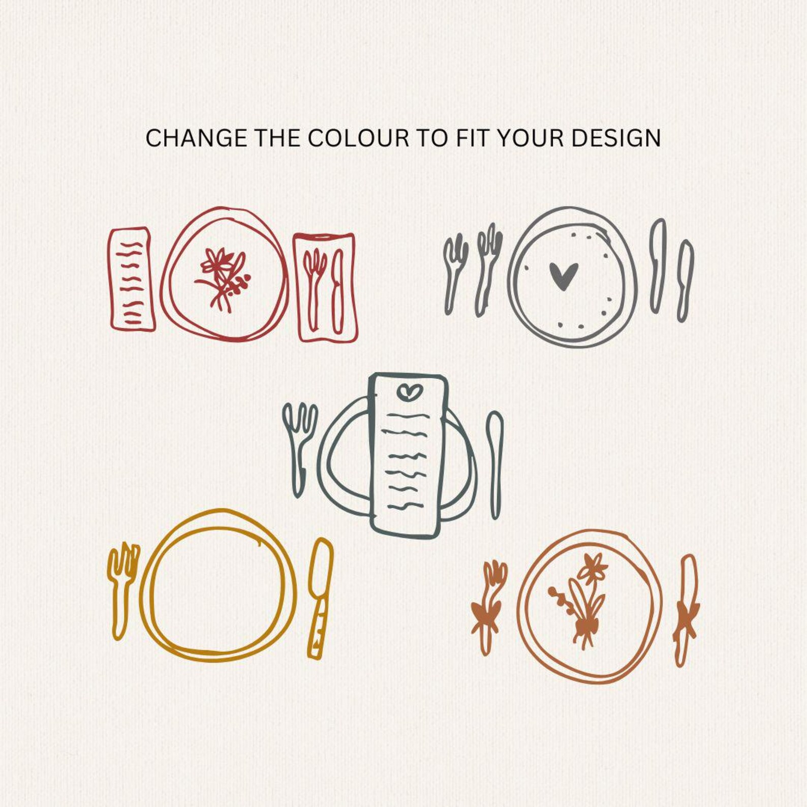 Hand Drawn Dinner Setting Illustration, Table Setting Wedding ...