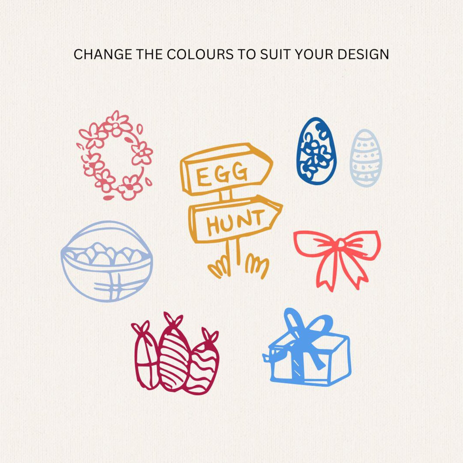 Easter Illustration Bundle – 61 Hand-drawn Spring & Easter Clipart ...